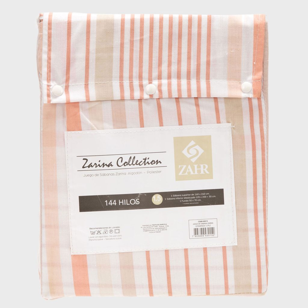 Sabana Zarina Estampada Palo De Rosa - Textiles Zahr